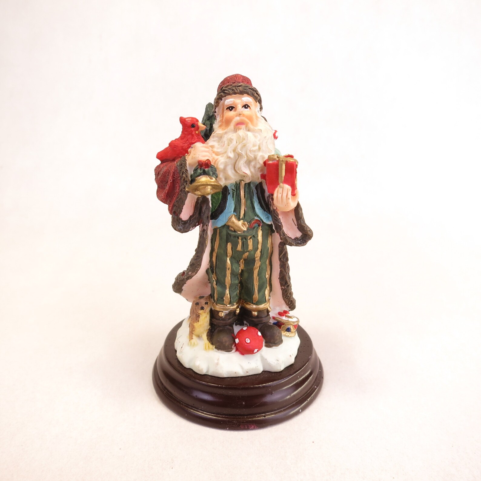 Vintage Santa Claus Hand Painted Resin With Wooden Base - Etsy