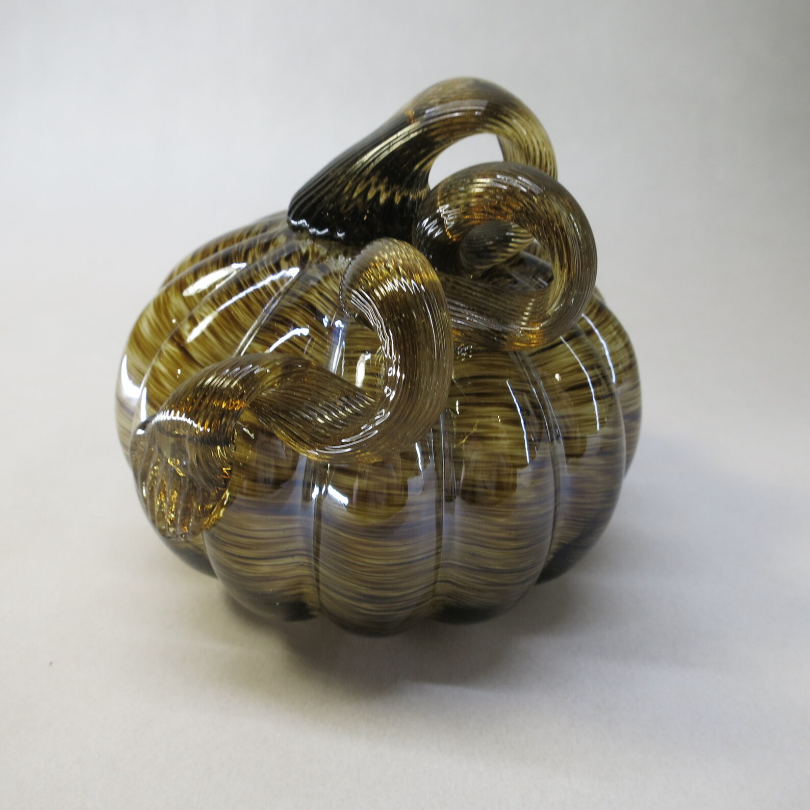 Vintage Murano Blown Glass Gold Black Amber Pumpkin Fall | Etsy