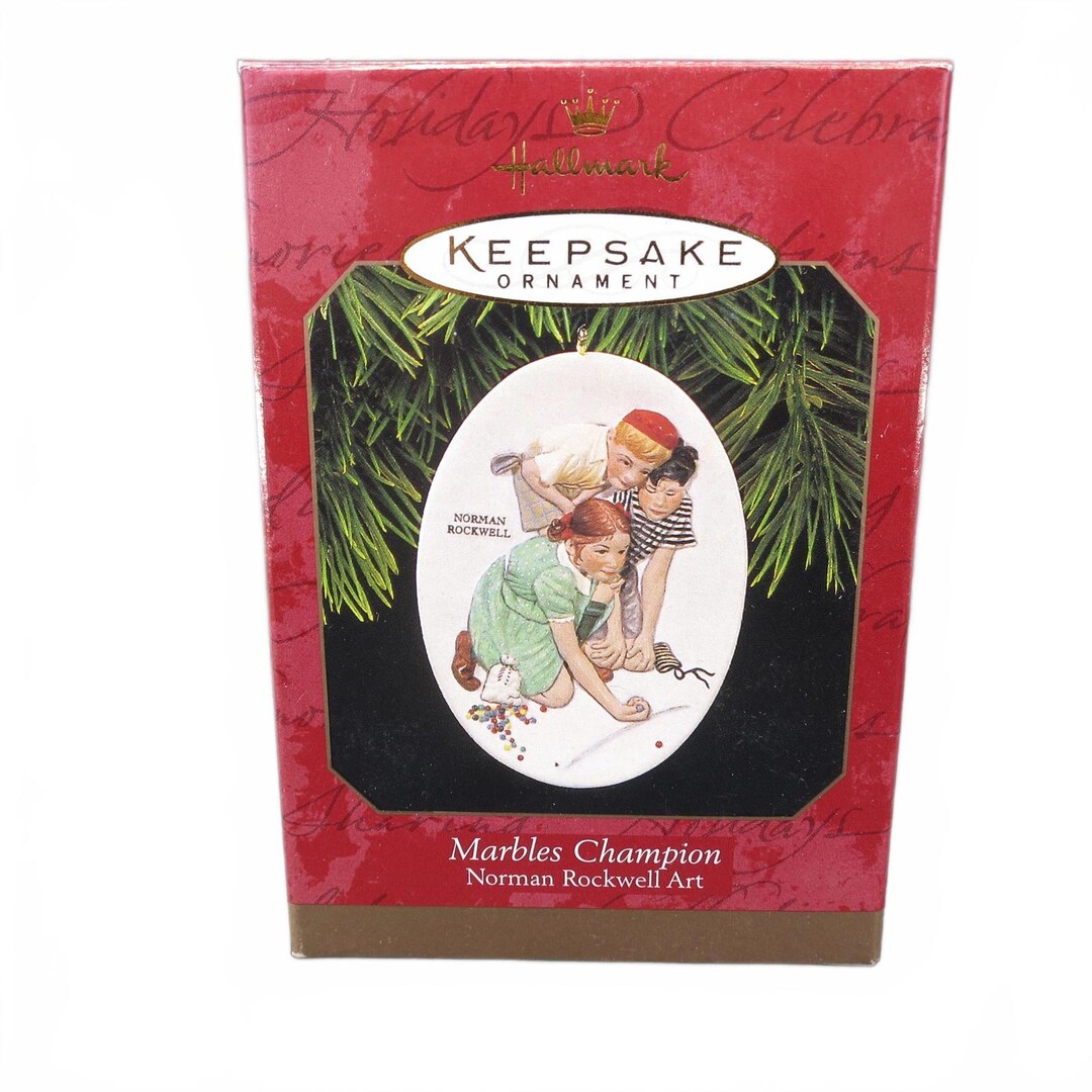 Hallmark Ornament Norman Rockwell Marbles Champion by Duane Unruh 1997 ...