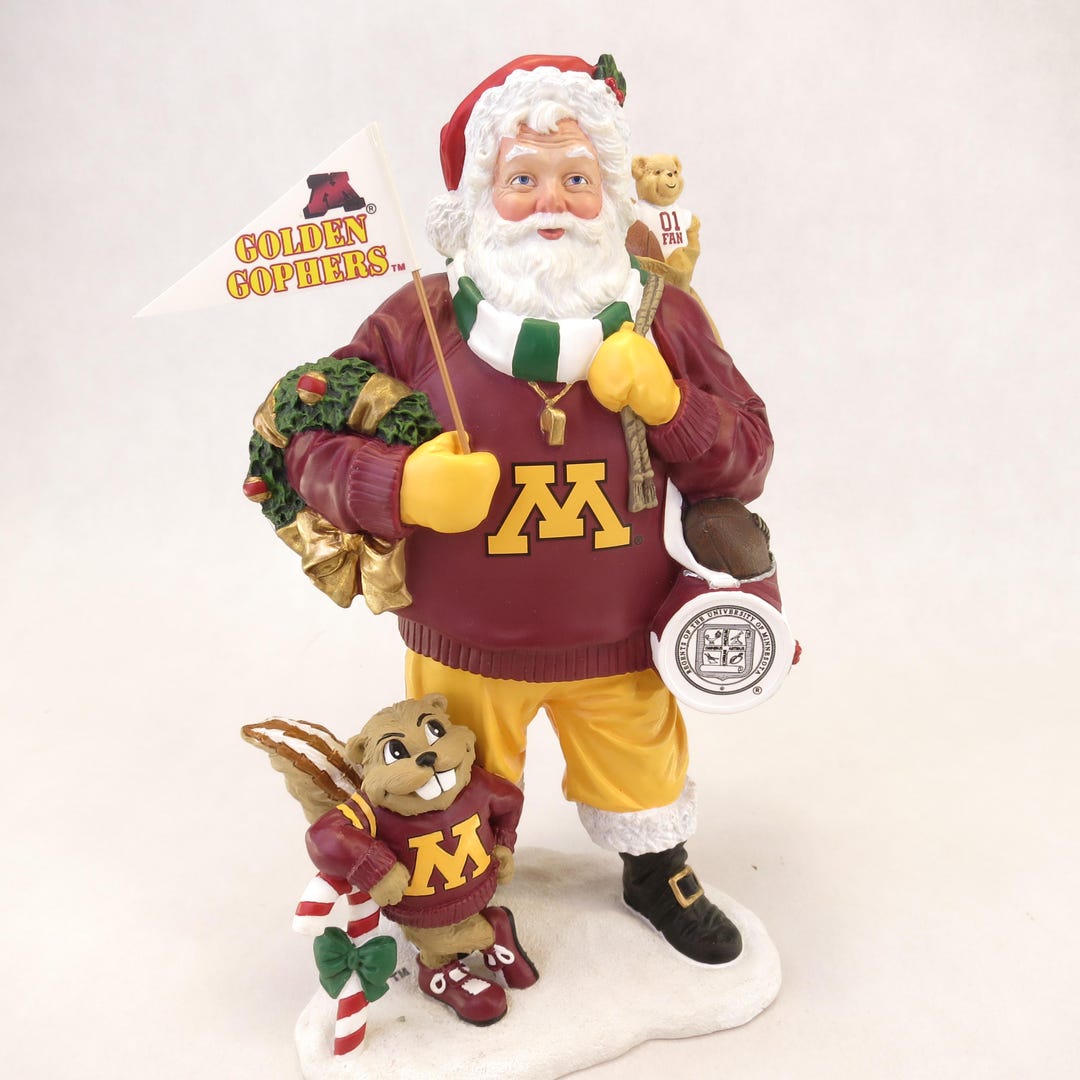 Vintage Minnesota Golden Gophers Christmas Santa Statue 8 - Etsy
