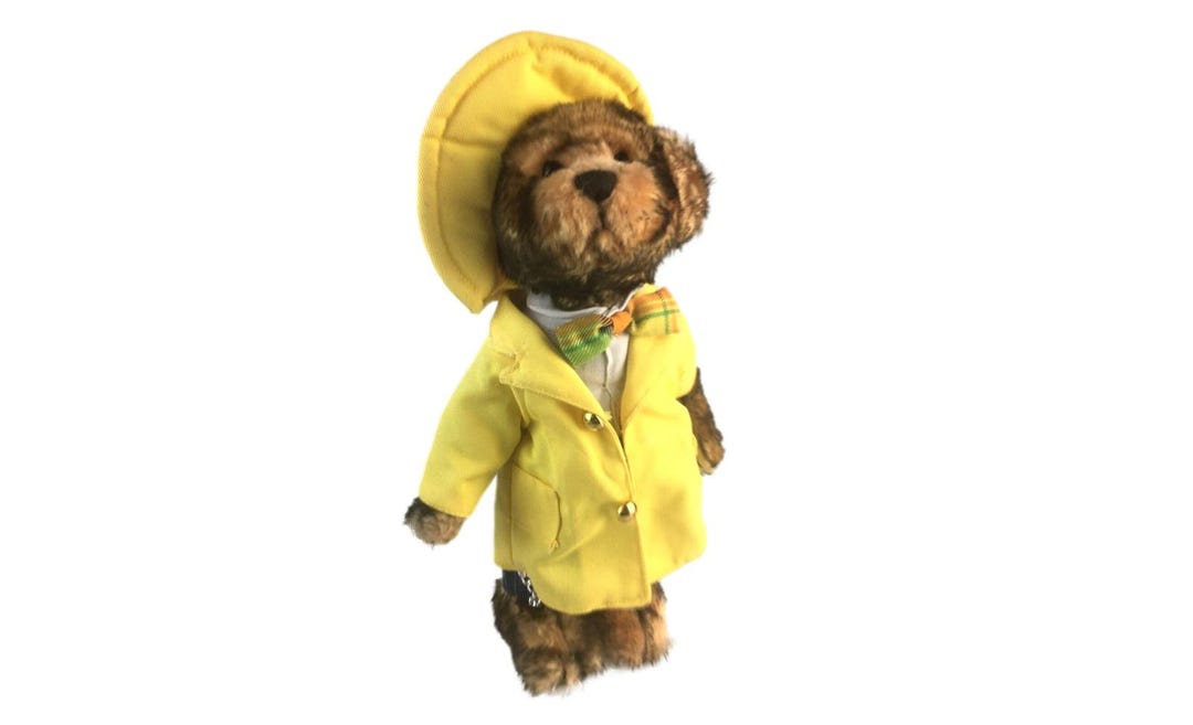 Pickford Brass Button Bear 1930's Style Mookie 12" Plush W/ Raincoat ...