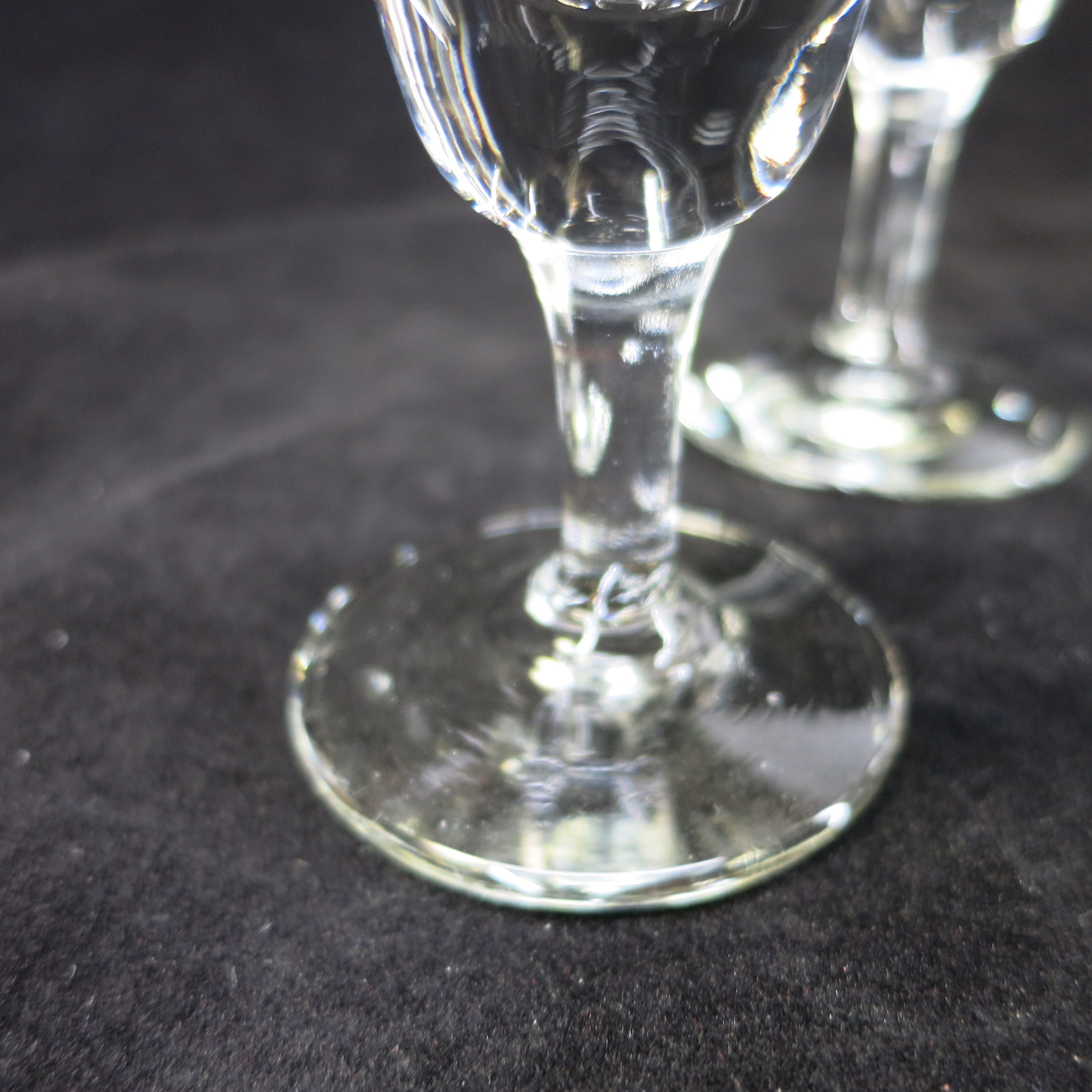 Set of 3 Vintage Sherry Glasses 2.5 Oz Clear Glass 4 tall