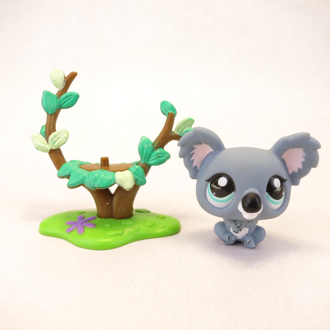 Hasbro Littlest Pet Shop 1604 Gray Koala Bear Blue Eyes W/tree ...