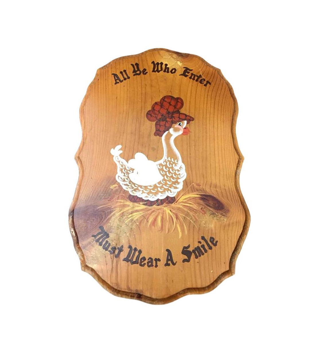 Vintage Hand Painted Goose Welcome Sign Plaque 1980 Geese Wall | Etsy