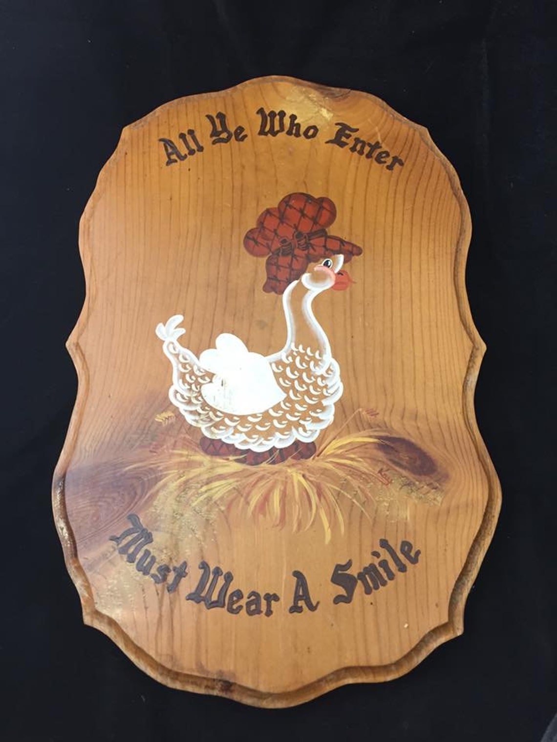 Vintage Hand Painted Goose Welcome Sign Plaque 1980 Geese Wall - Etsy