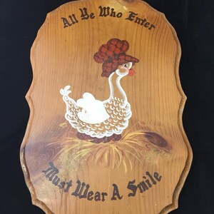 Vintage Hand Painted Goose Welcome Sign Plaque 1980 Geese Wall Decor - Etsy