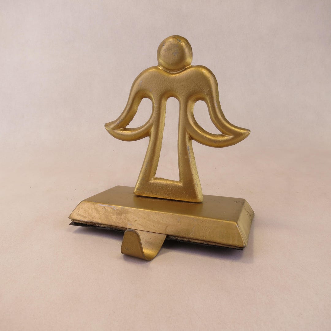 Vintage Matte Gold Color Angel Christmas Stocking Holder 5 Tall - Etsy
