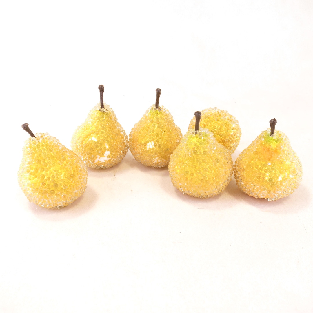6 Vintage Beaded Sugar Pears Fruit Retro Fabulous Decor - Kitschy Decor ...