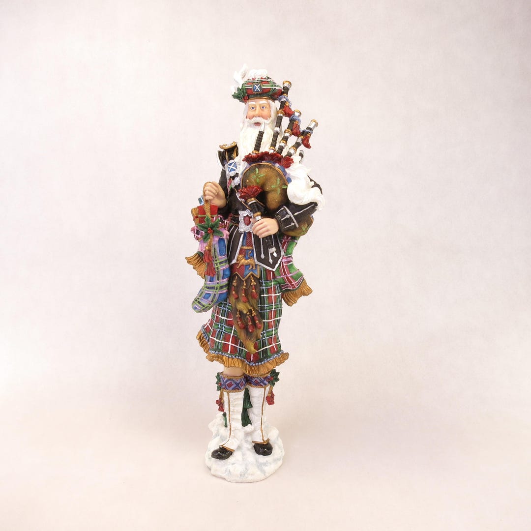 Lenox Scottish Piper Santa 13 Pencil Santa Collection With Box Vintage ...
