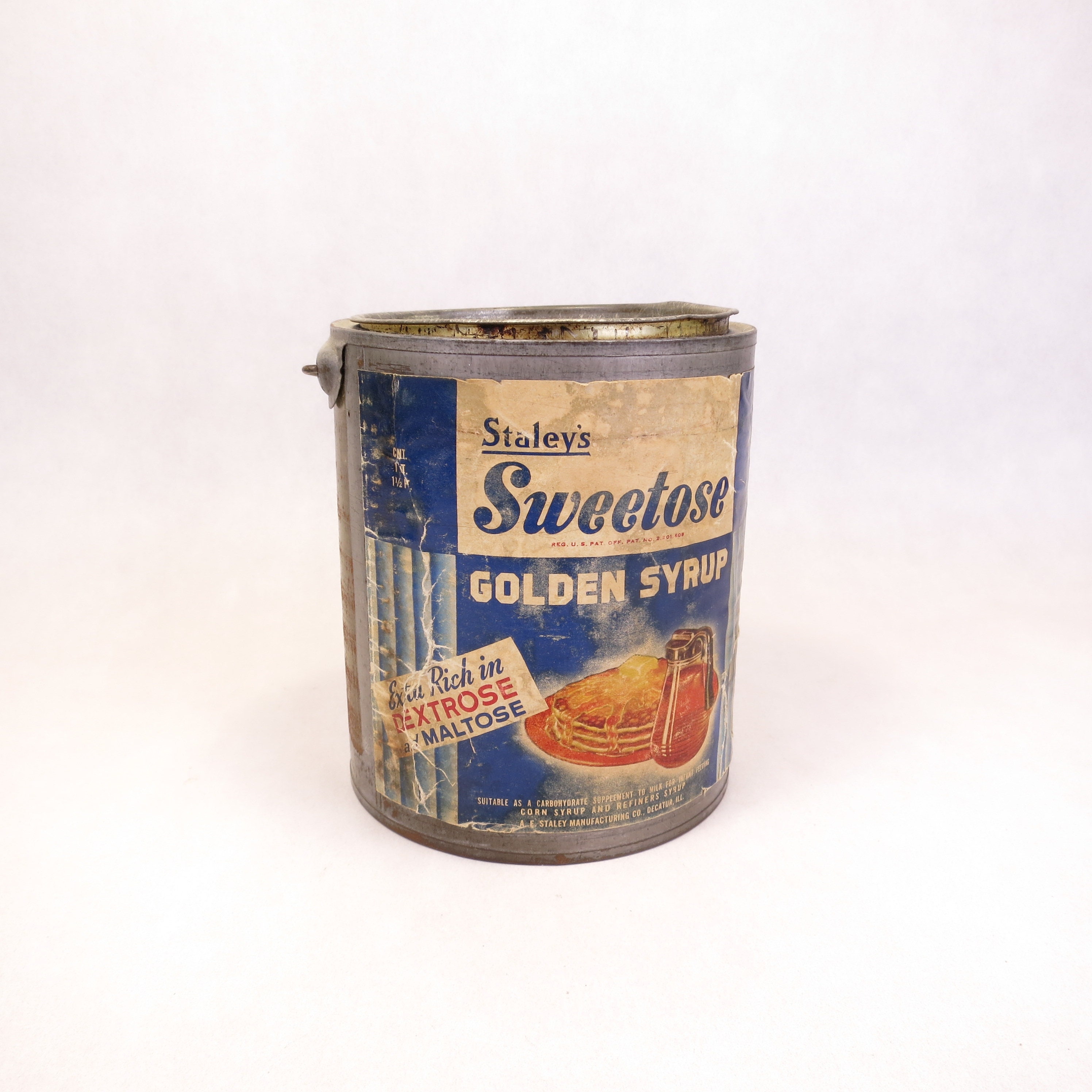Rare Vintage Staley's Golden Table Syrup Pour Can