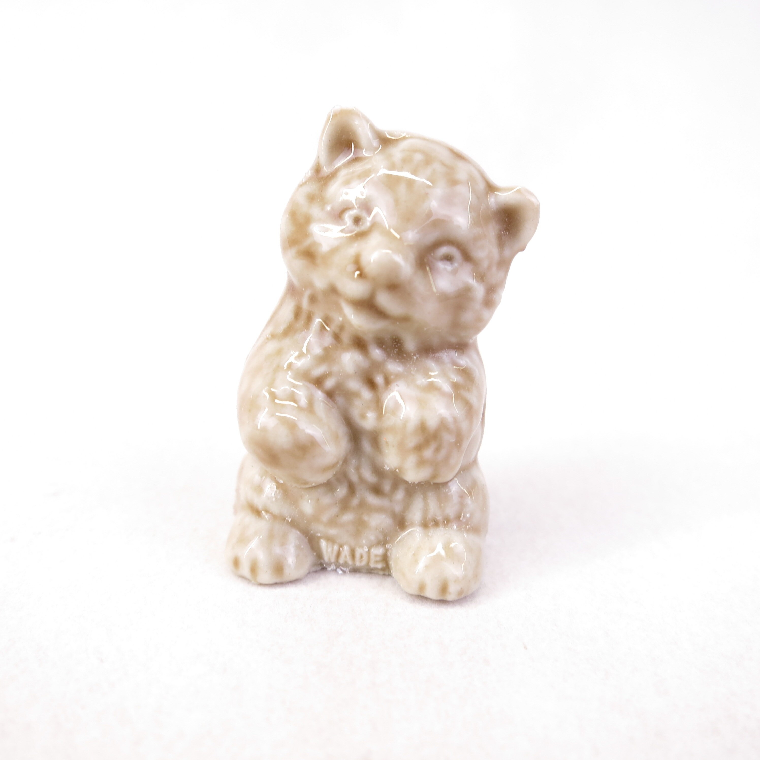Vintage Wade Whimsies Miniature Ceramic Glazed Bear Cub Figurine - Kitsch