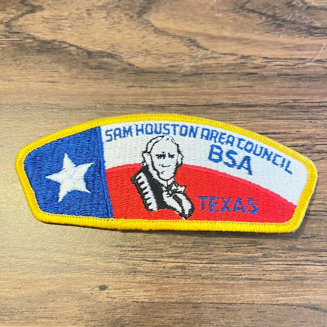 Vintage Sam Houston Yellow Border Boy Scout BSA Shoulder Patch - Etsy