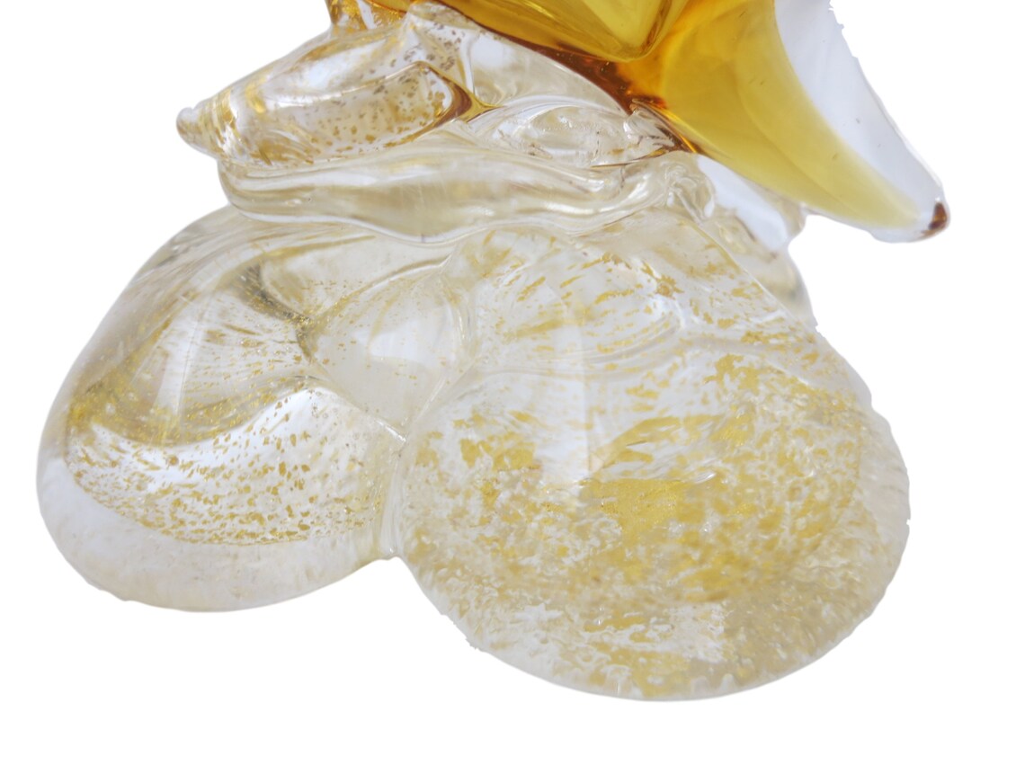 Aventurine Gold Amber Murano Duck Blown Glass Alfredo Barbini - Etsy