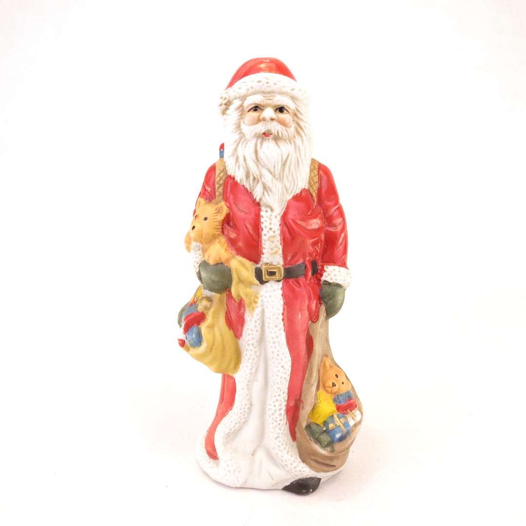 Vintage Santa Claus Figure With Bags of Toys Painted 7 Retro Christmas ...