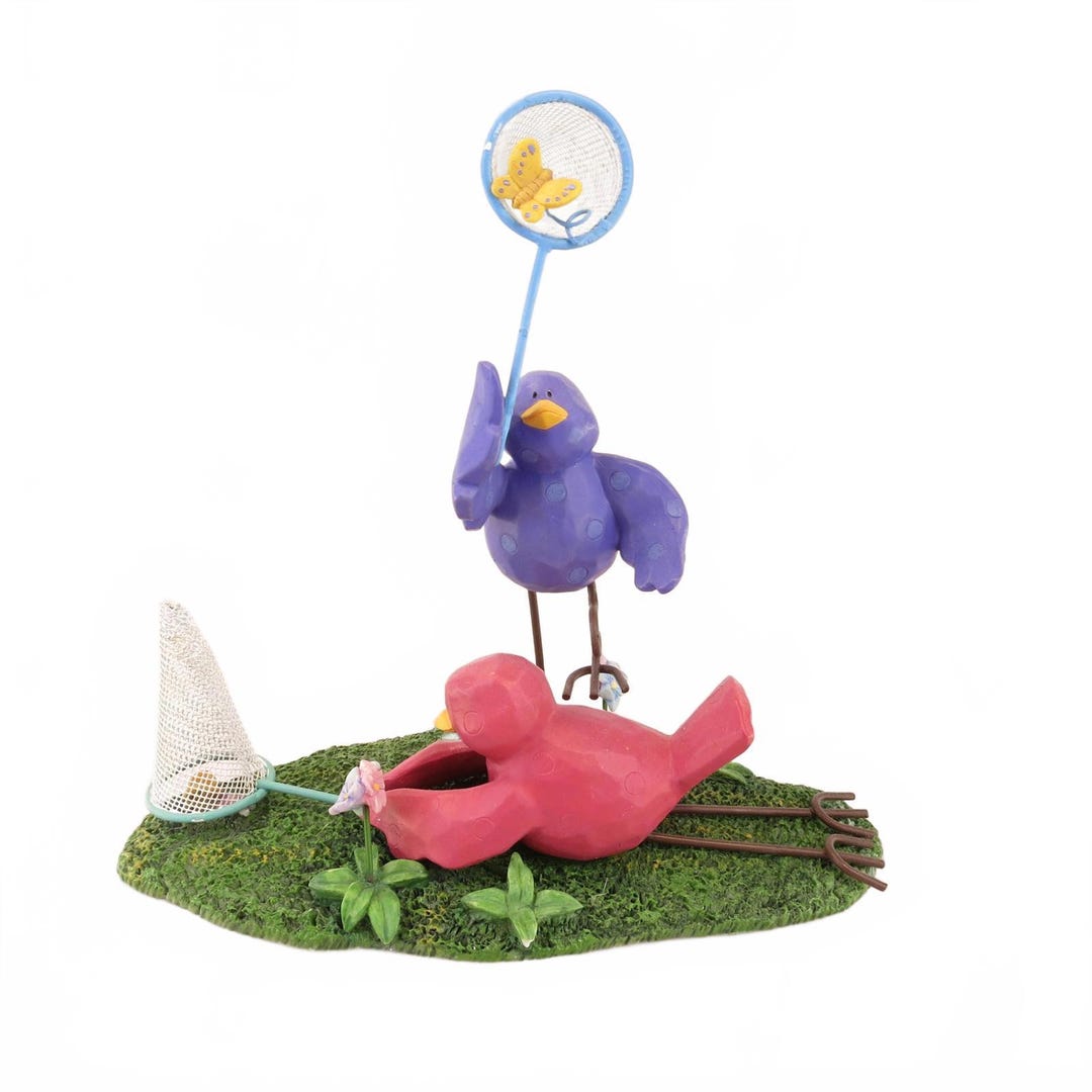 Vintage Russ Berrie Come Tweet With Me LE Series Catching Butterflies ...