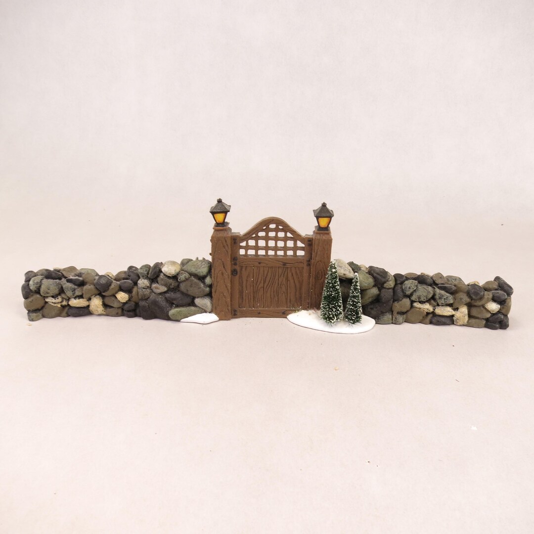 Department 56 Fieldstone Entry Gate & 2 Wall Pieces Christmas Dickens ...