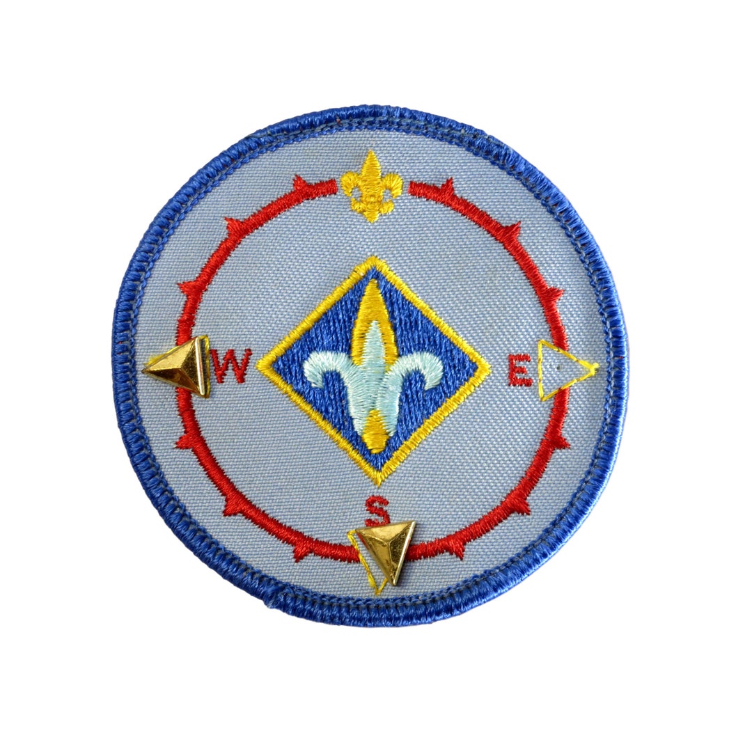 Cub Scouts Compass Badge Patch Weblos Vintage Sign Embroidered Iron on ...