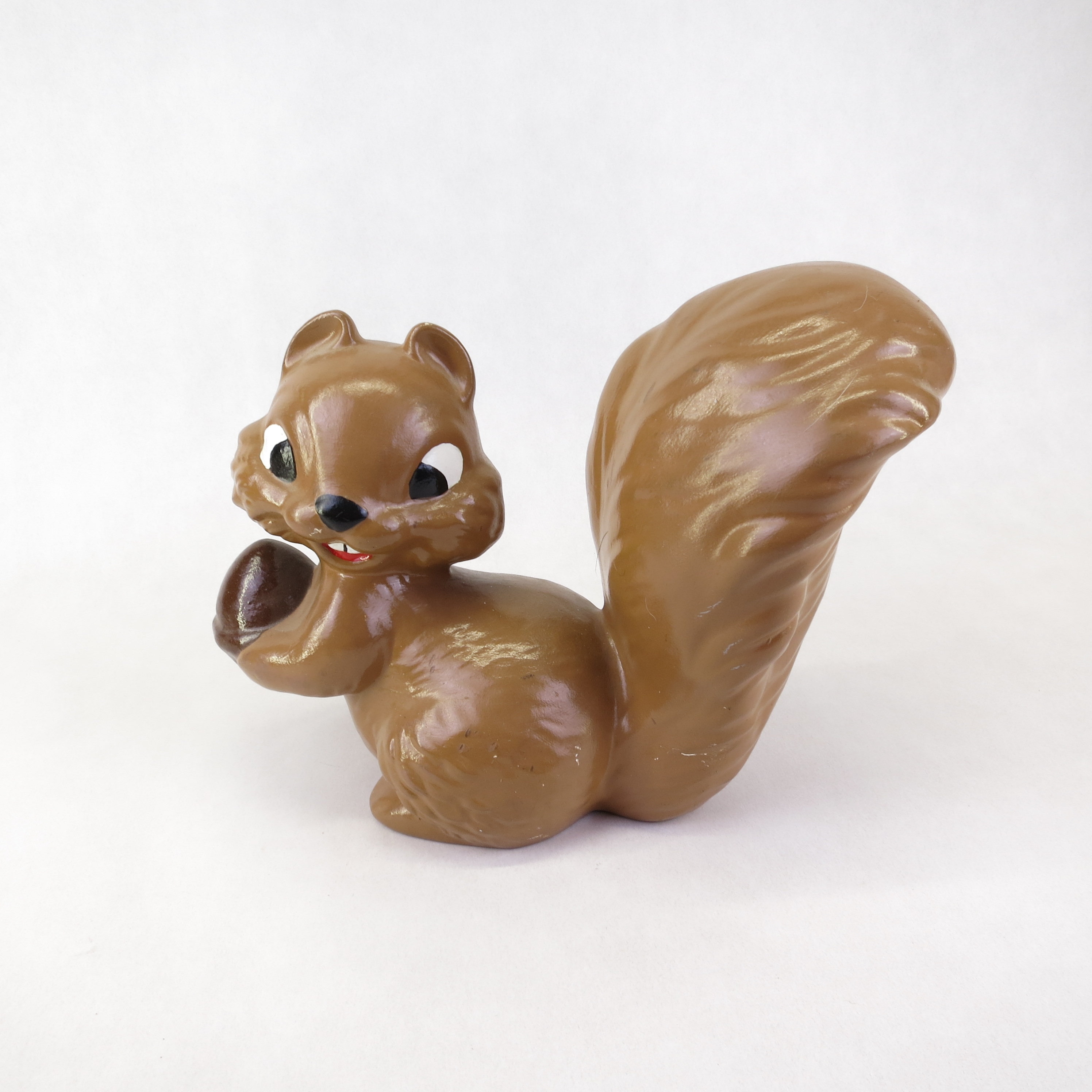 Chipper Squirrel with Nut Ceramic Piggy Bank Vintage Groovy Decor