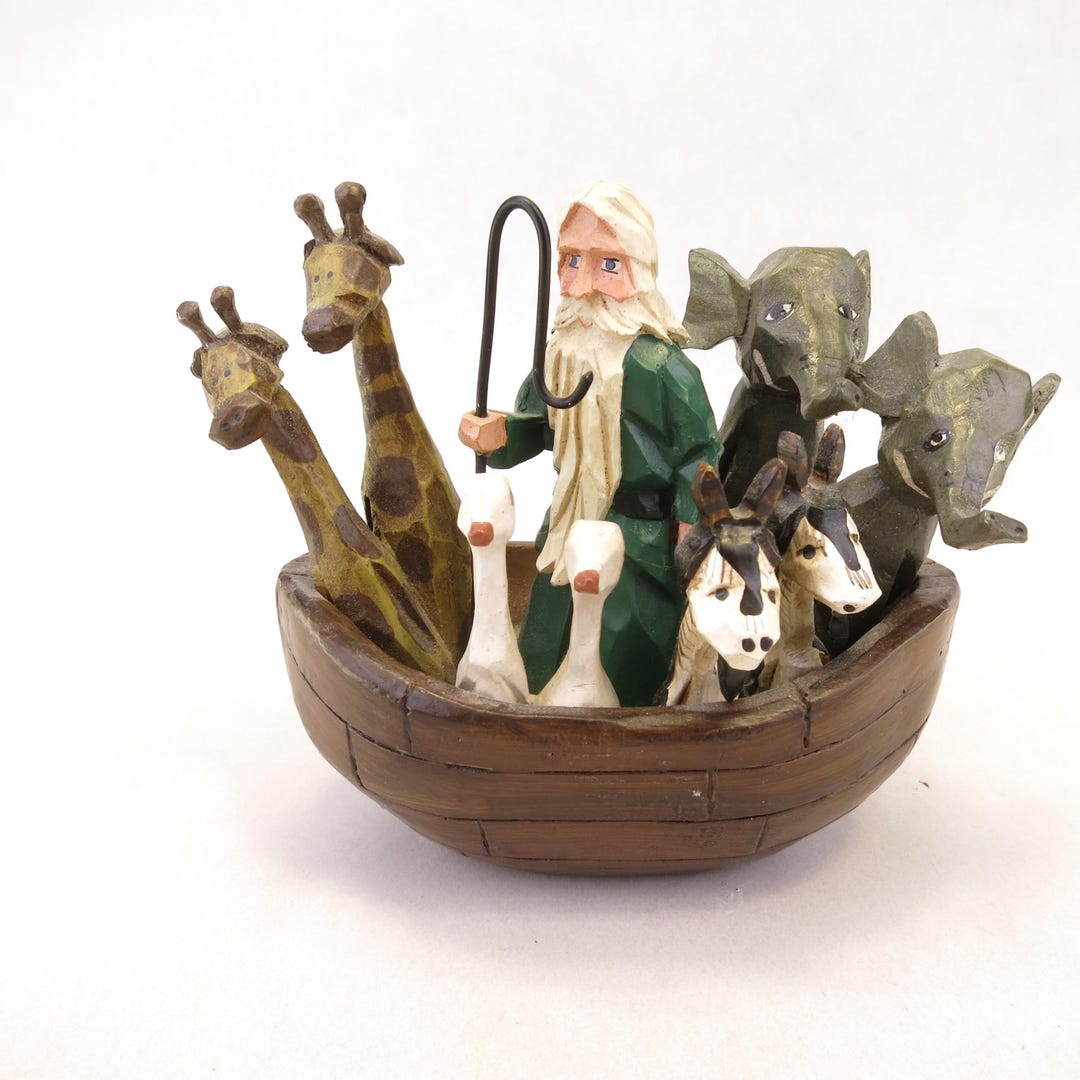Noah's Ark House of Hatten 1998 Noah and Animals Giraffe Bird Vis ...