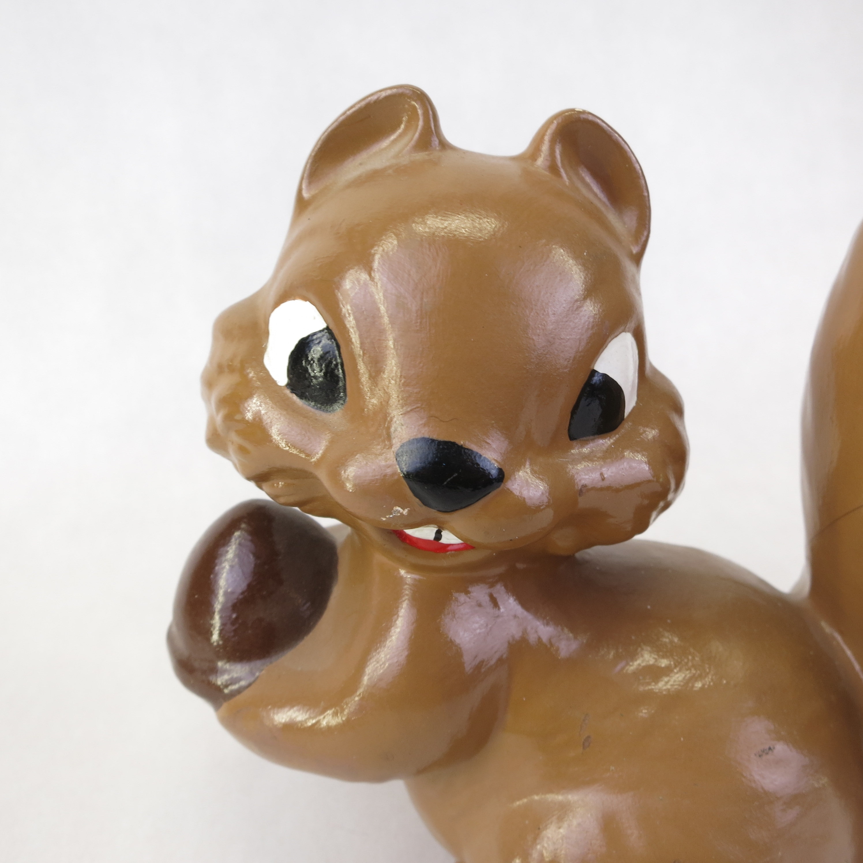 Chipper Squirrel with Nut Ceramic Piggy Bank Vintage Groovy Decor