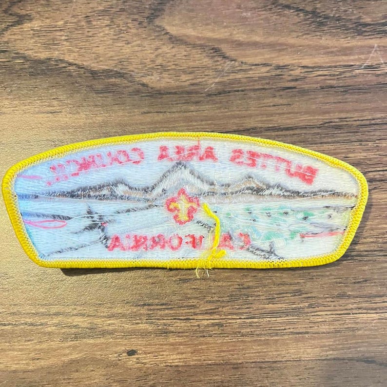 Vintage Buttes Area Council California Yellow Boy Scout BSA Shoulder ...