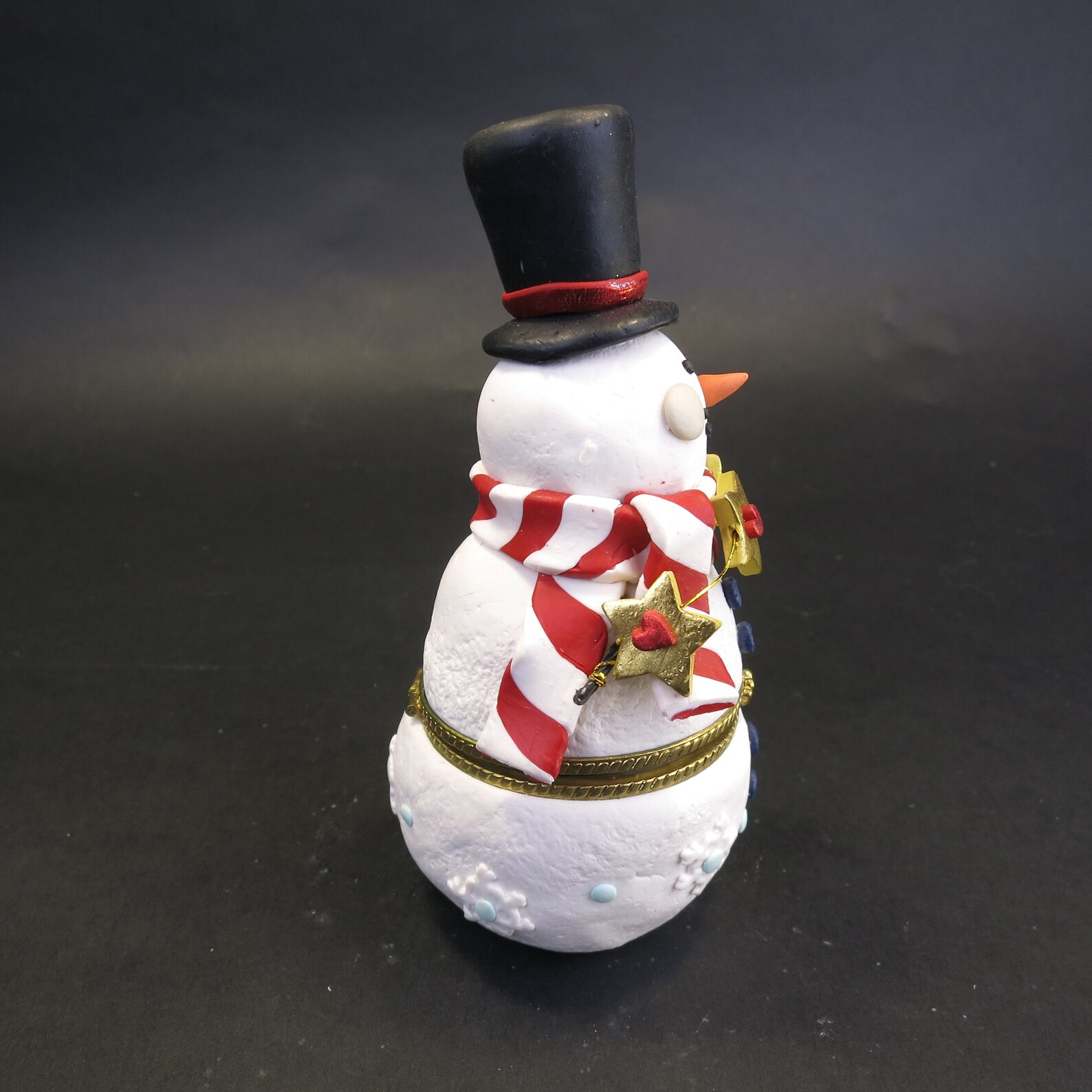 Cheerful Snowman Clay Hinged Trinket Box 5.75 Tall - Etsy