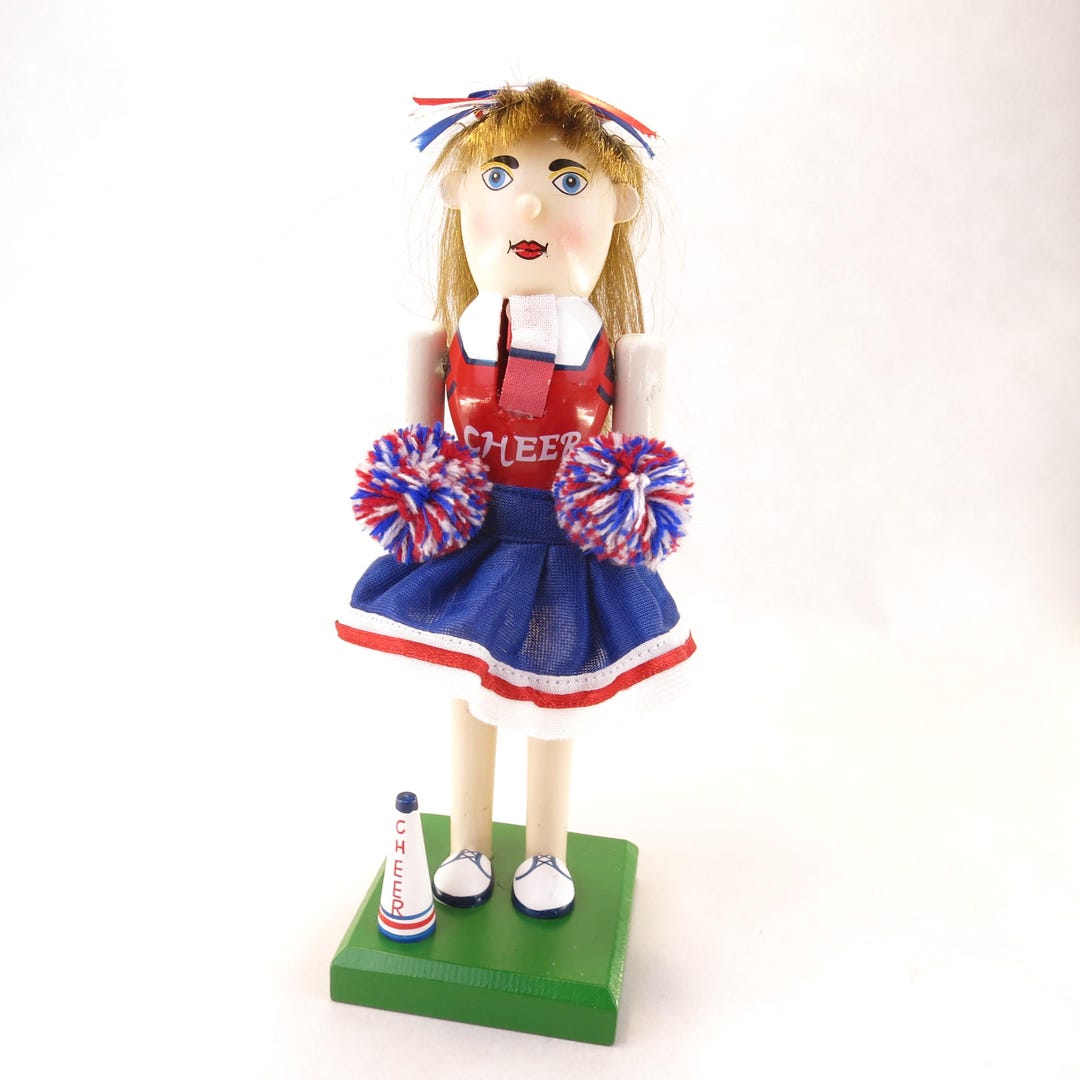 Vintage Cheerleader Nutcracker Wooden Hand Painted 9.25 Cheer - Etsy