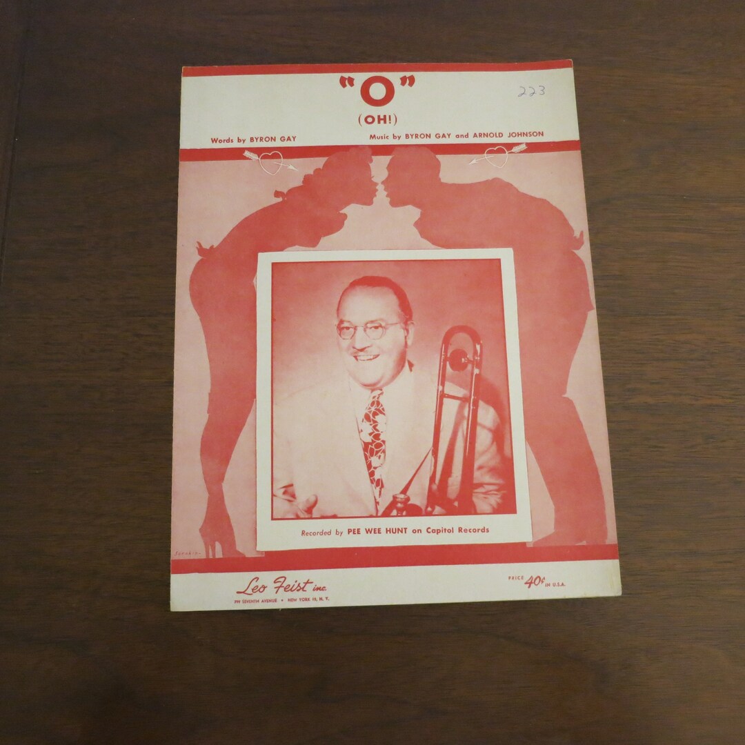 1953 O OH! Sheet Music Pee Wee Hunt Gay and Johnson Piano Vocal Chords ...