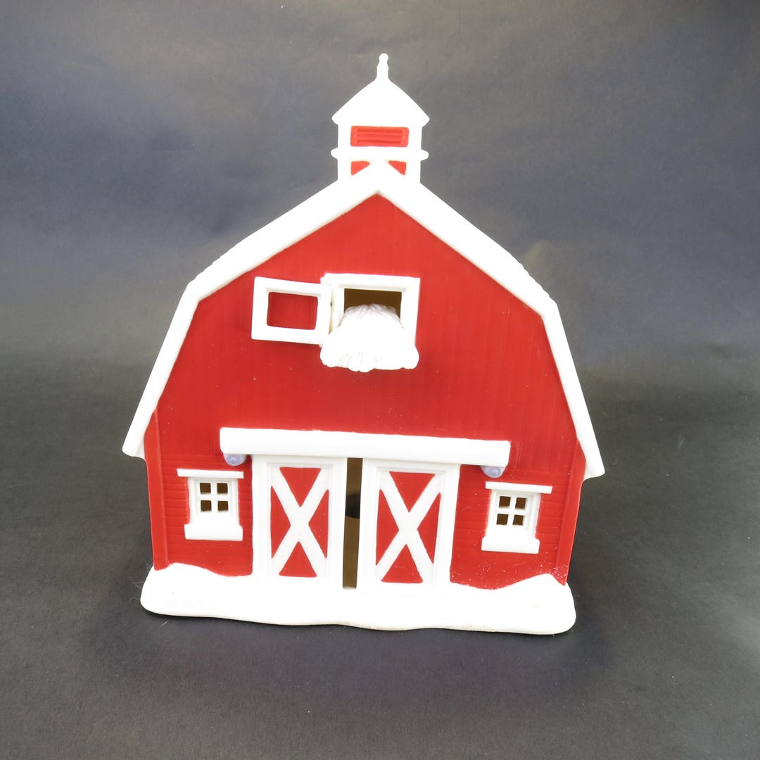 Snowbabies 67524 Barn Lighted Building MISSING WREATH Babies on the ...