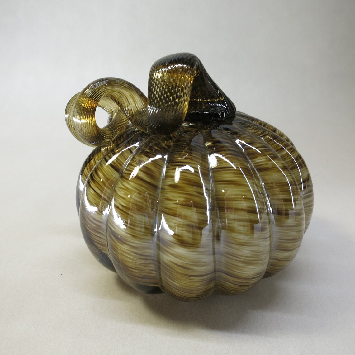 Vintage Murano Blown Glass Gold Black Amber Pumpkin Fall | Etsy