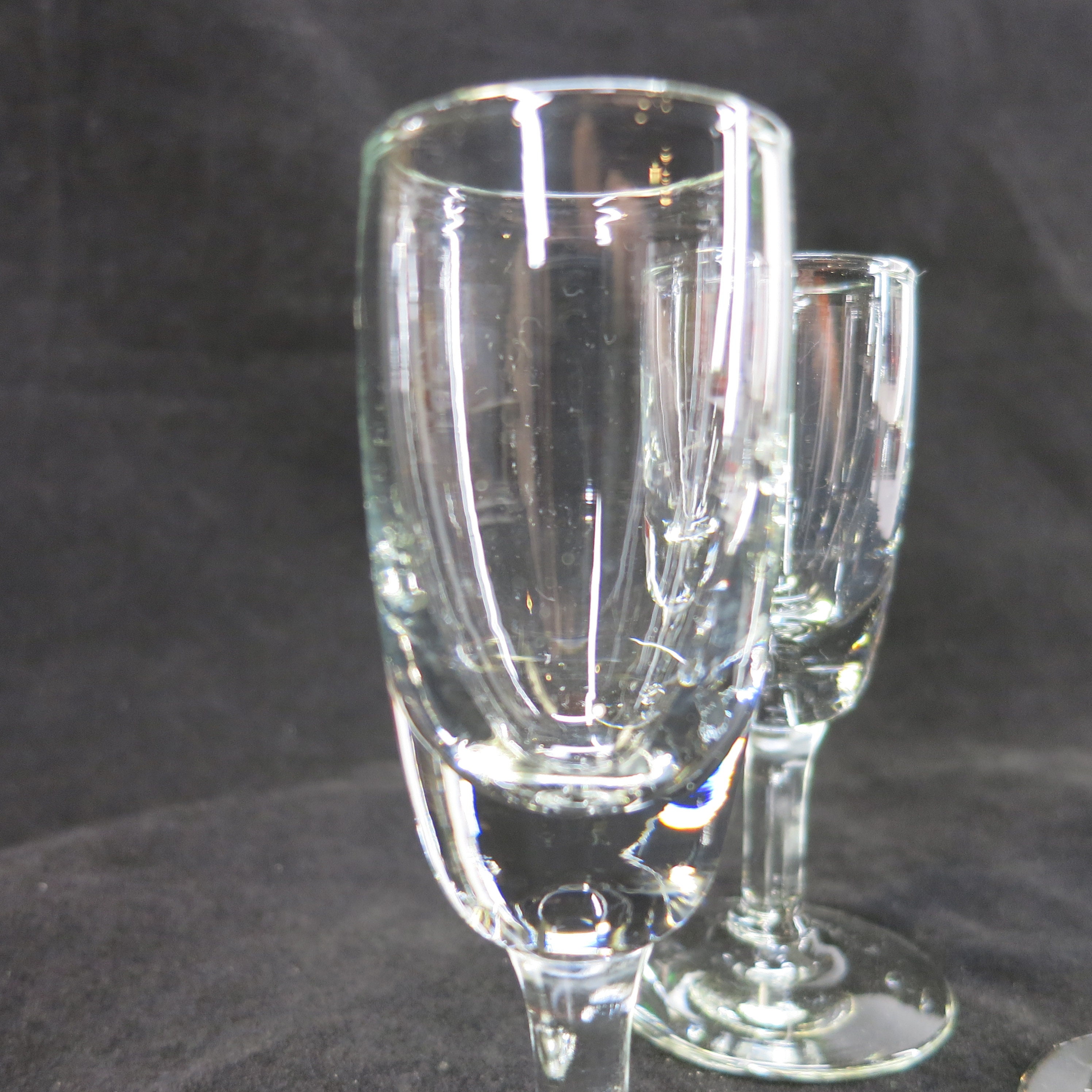 Set Of 3 Vintage Sherry Glasses 25 Oz Clear Glass 4 Tall
