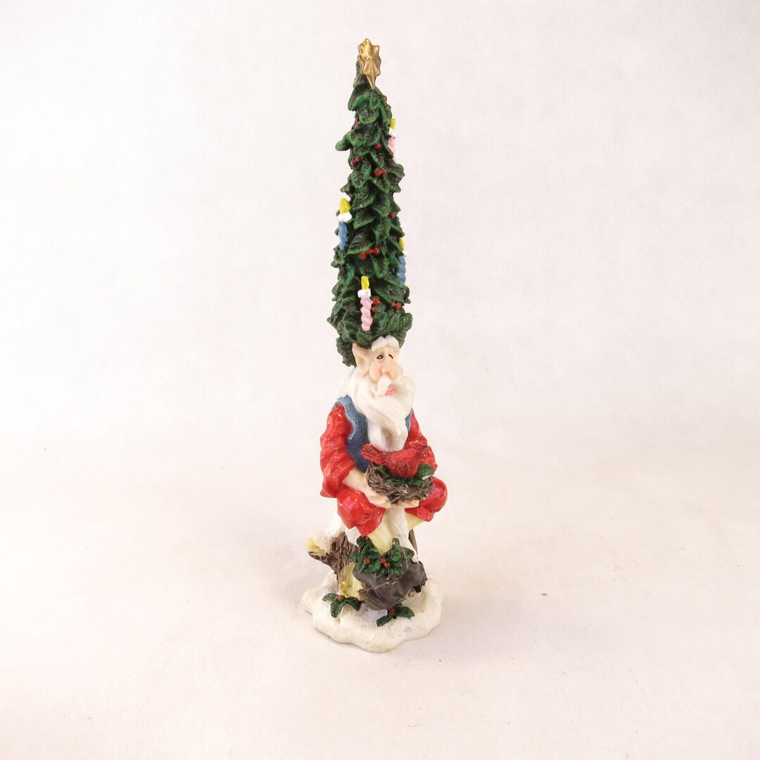 Detailed Skinny Santa With Red Bird & Nest Vintage Figurine 7.5 ...