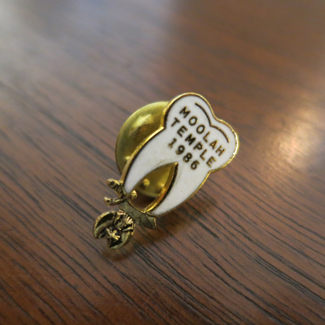 Vintage Shriner Moolah Temple 1986 Old Enamel Pin Gold Tone .75 - Etsy