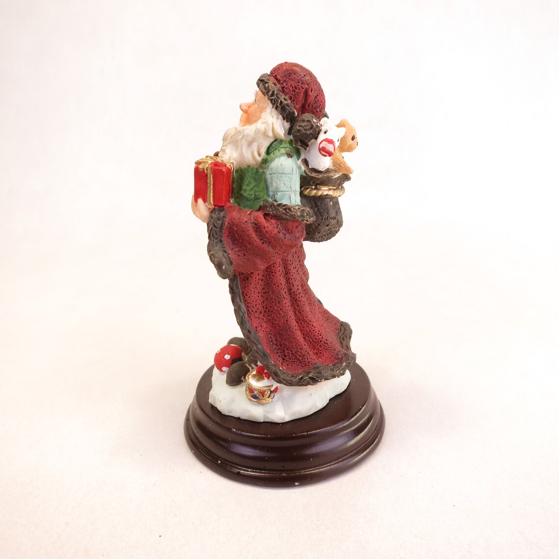 Vintage Santa Claus Hand Painted Resin With Wooden Base - Etsy