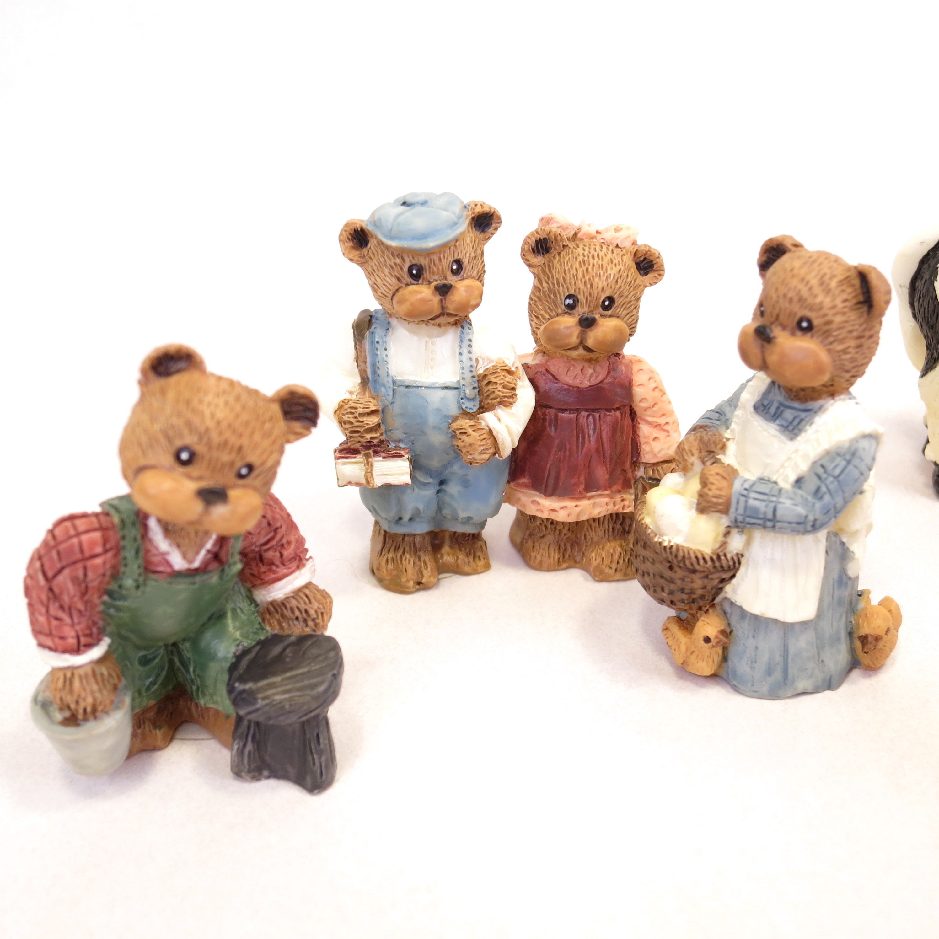 Lucy Rigg Teddy Bears Vintage Enesco Garden Figurines 9 bears & 1 Cow ...