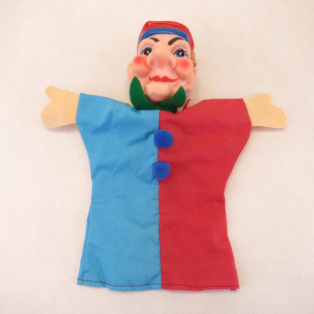 Vintage Mr. Rogers' Neighborhood Jester Hand Puppet Rubber Head Blue ...