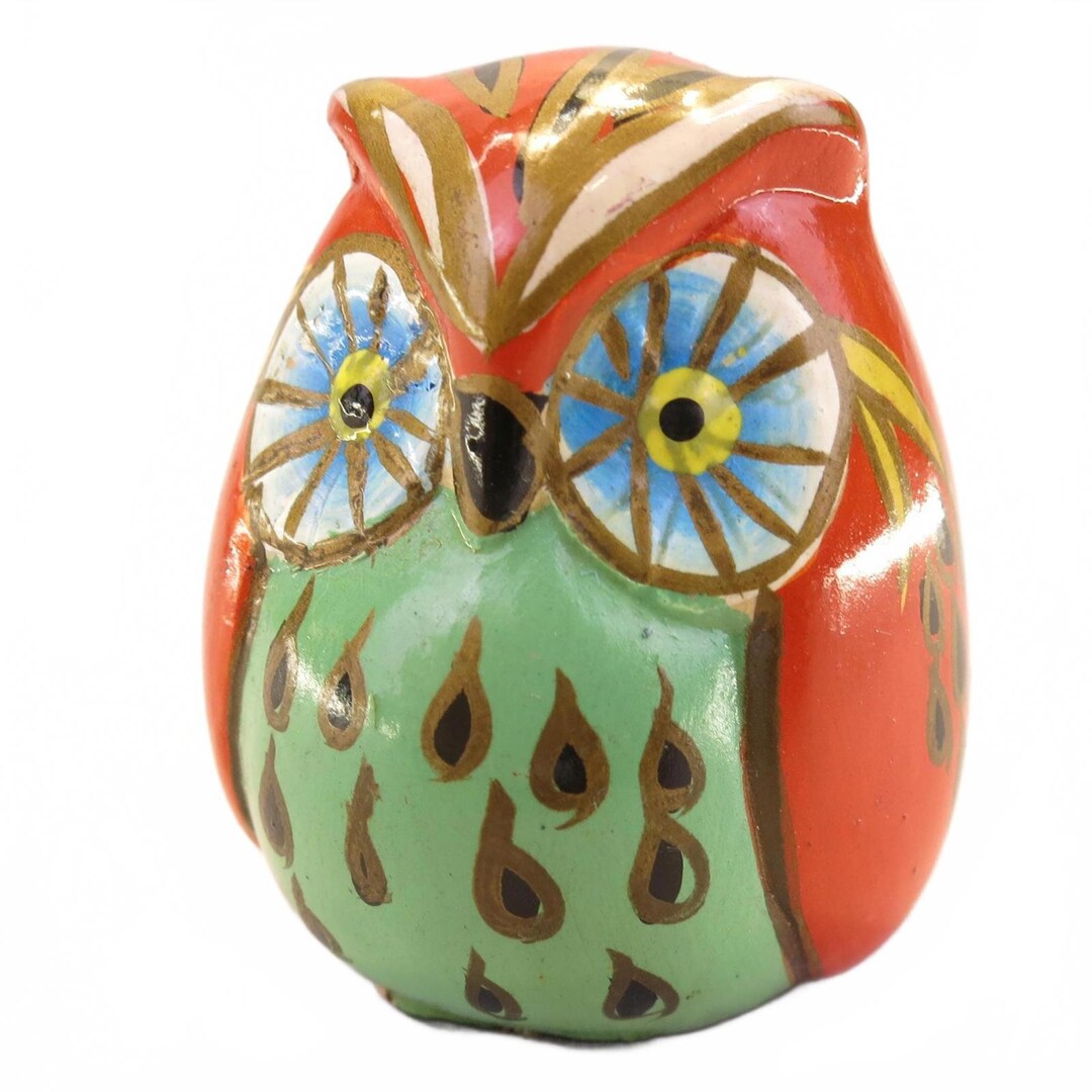 Groovy Owl Egg Shaped Vintage Ceramic Bird Figurine 1.75" - Etsy