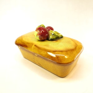 Ceramic Rectangle Lidded Box With Applied Apples Vintage - Etsy