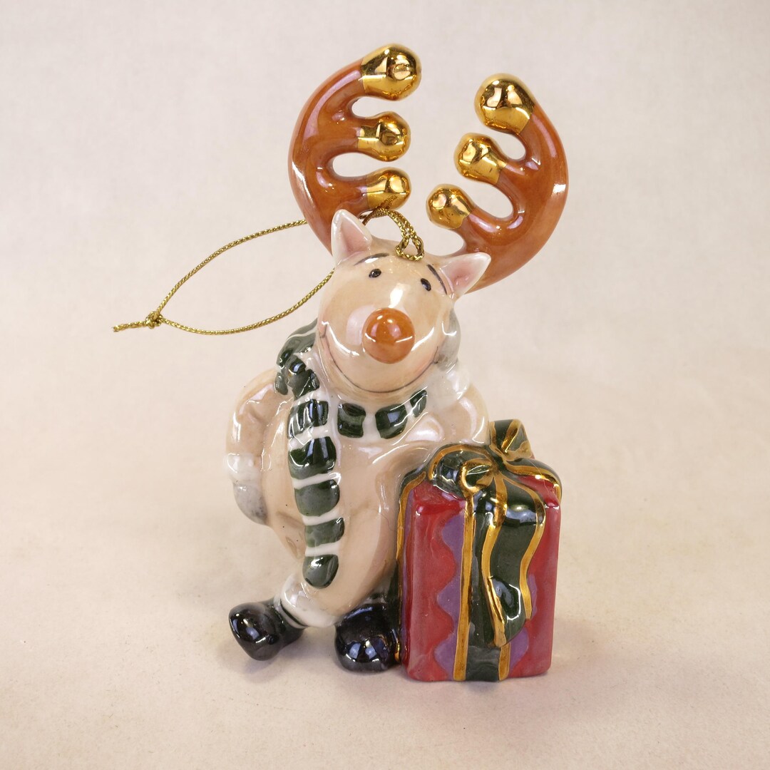 Vintage Kirkland Signature Porcelain Reindeer Ornament - Etsy
