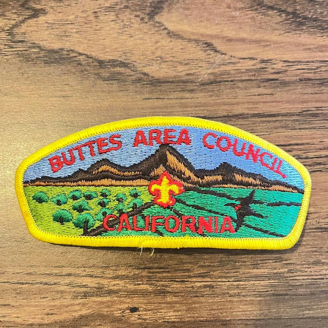Vintage Buttes Area Council California Yellow Boy Scout BSA Shoulder ...