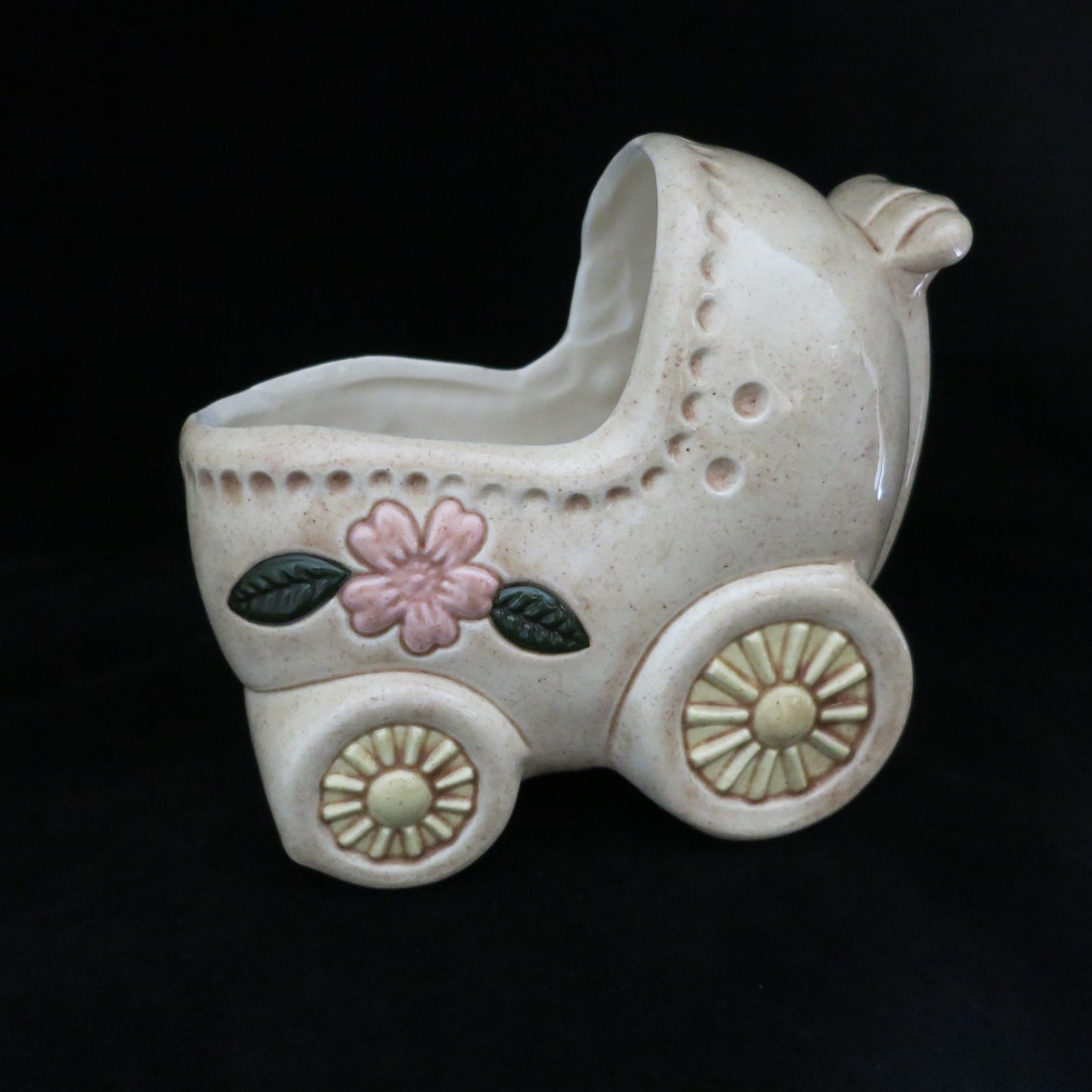 Vintage Stroller Pram Baby Shower Planter Pink Flowers - Etsy