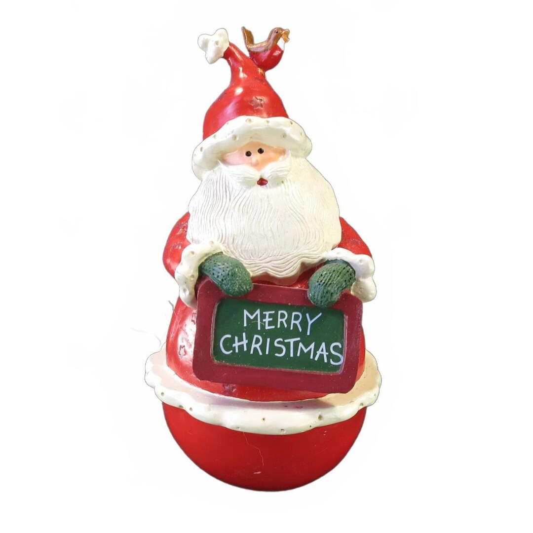 Rockin' Robin Santa Claus Round Bottom Resin Figure 5.5" - Etsy