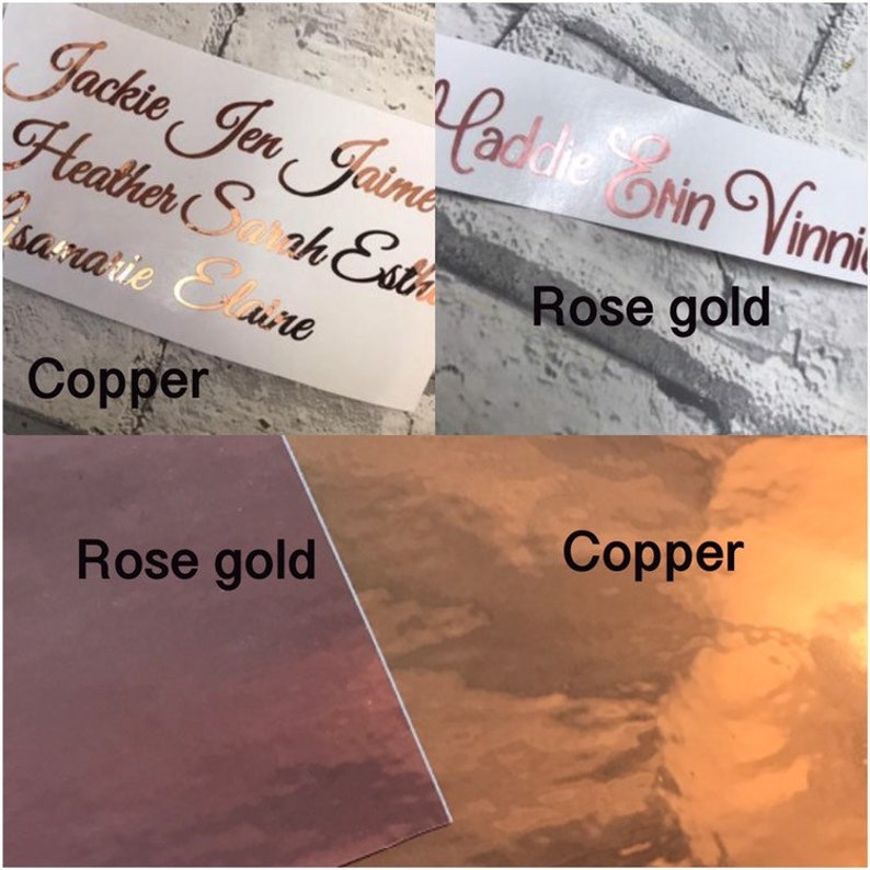 Rose Gold Vinyl Transfer Stickers - Etsy