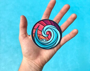 6 Black and White Wave Sticker Surf Beach Ocean Laptop - Etsy