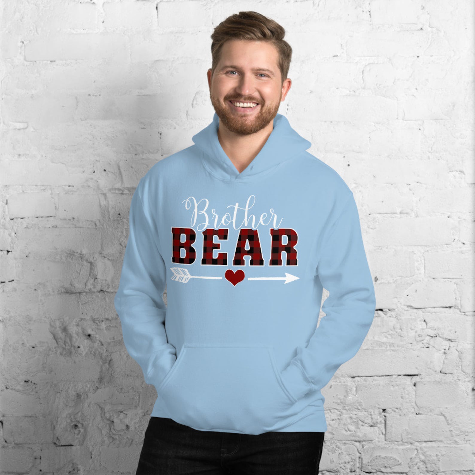 Brother Bear Hoodie, Brother Bear Buffalo Plaid Hoodie, Matching Bear ...