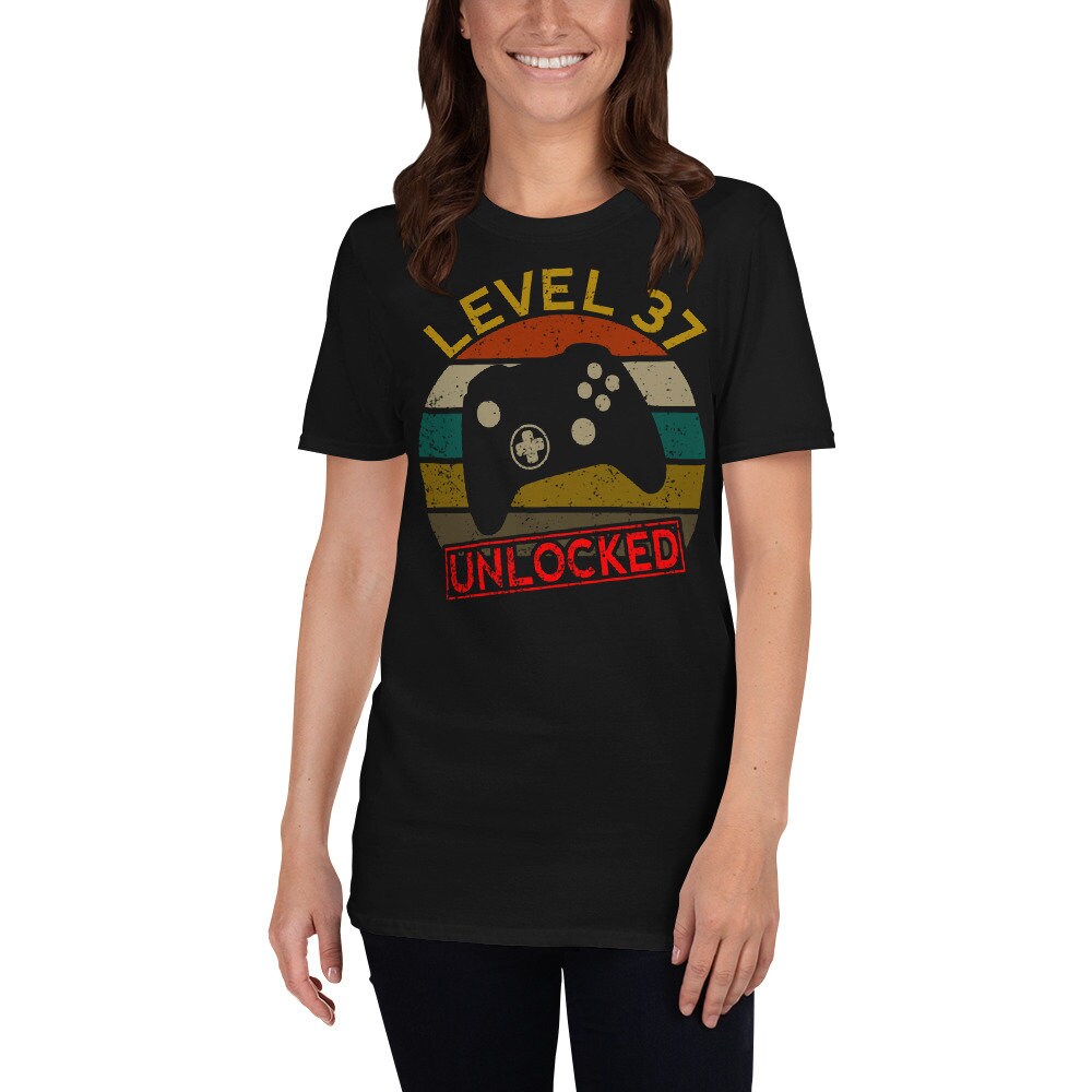 37th Birthday T Shirt , Level 37 Unlocked, 37 Years Old, Video Game ...