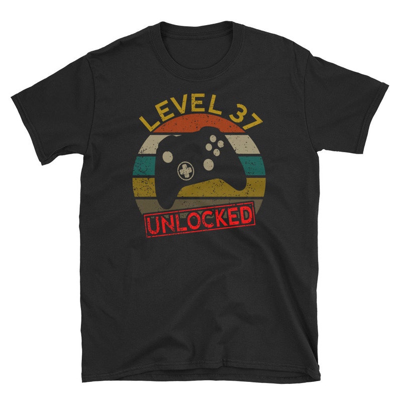 37th Birthday T Shirt , Level 37 Unlocked, 37 Years Old, Video Game ...