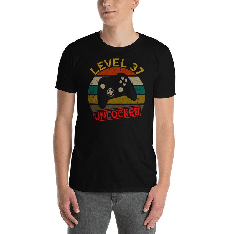 37th Birthday T Shirt , Level 37 Unlocked, 37 Years Old, Video Game ...