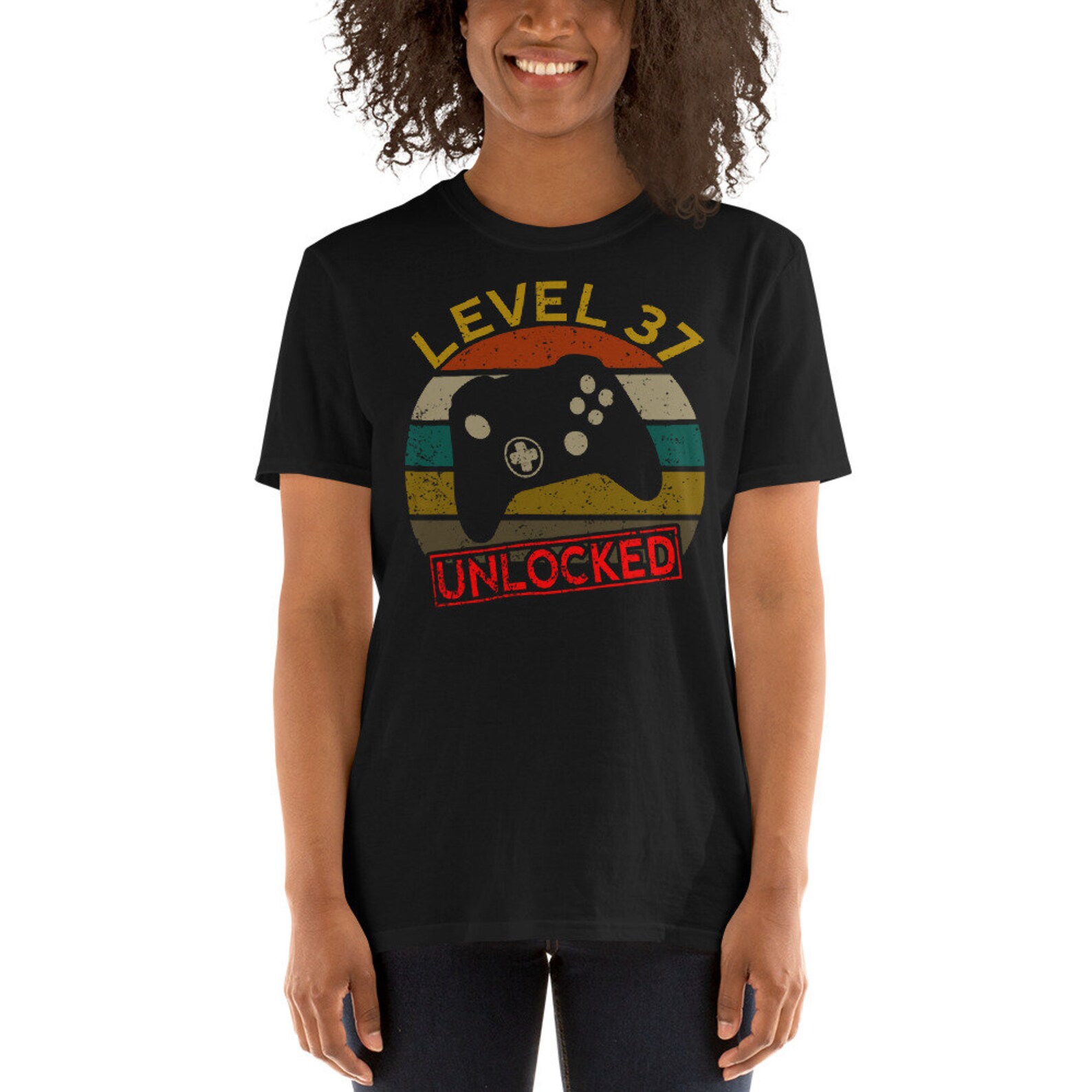 37th Birthday T Shirt , Level 37 Unlocked, 37 Years Old, Video Game ...