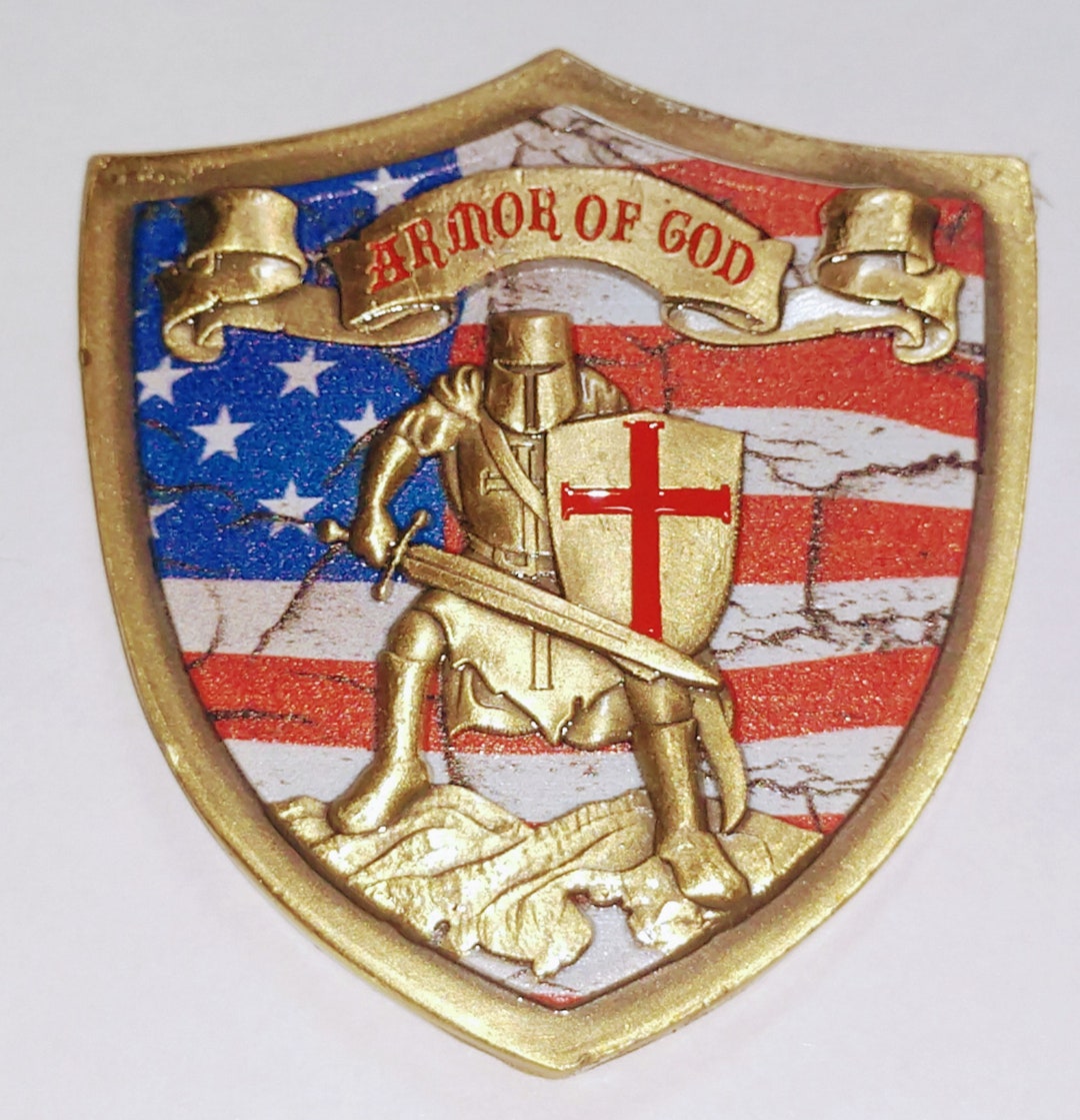 Armor of God Religious Shield Medal - Your Choice of Color: Gold ...